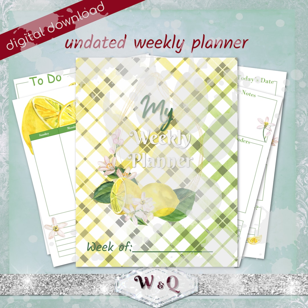 Undated Weekly Planner Printable - Etsy