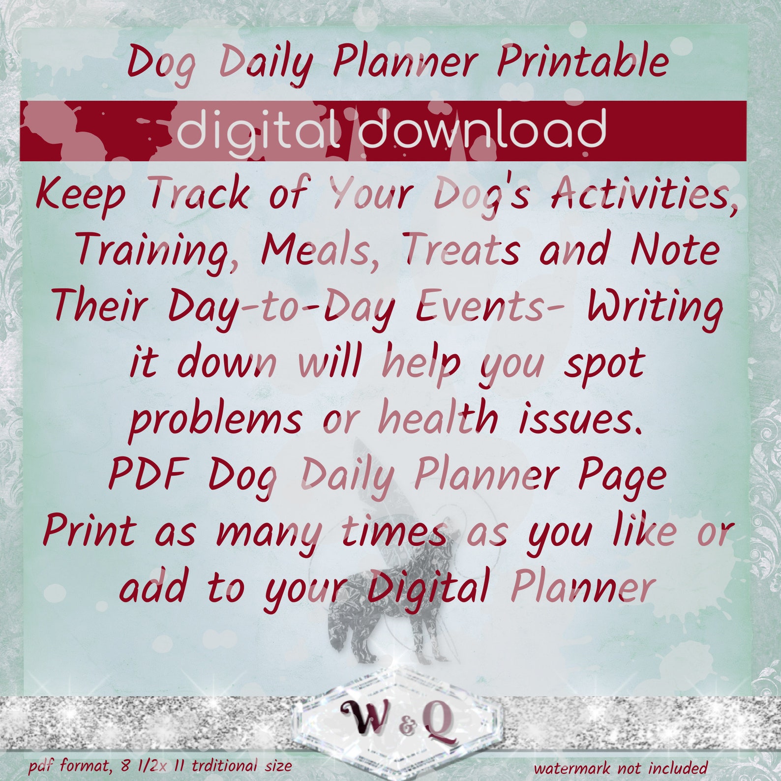 Printable Dog Care Daily Planner Pages - Etsy