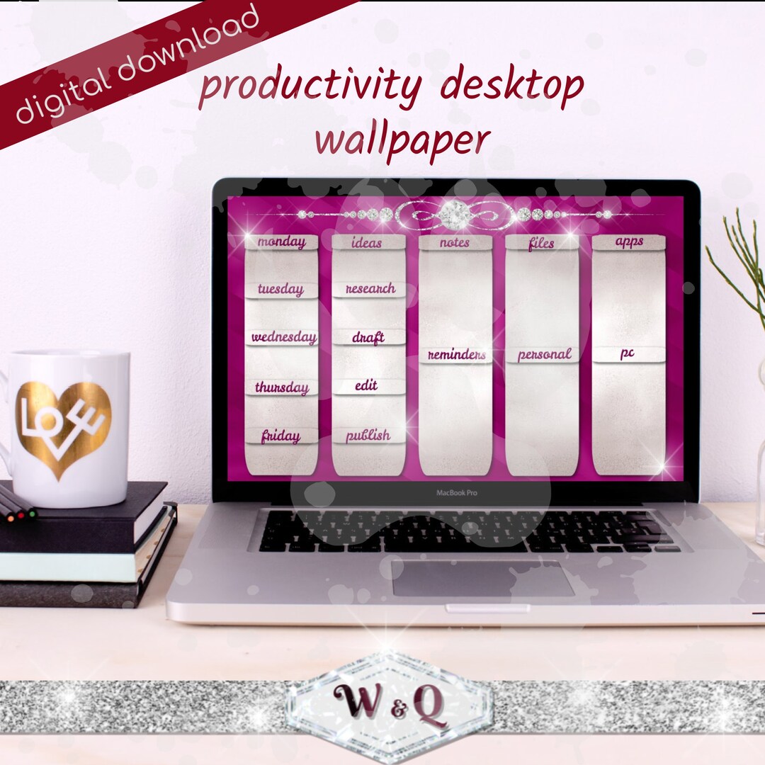 Digital Desktop Productivity Wallpaper - Etsy