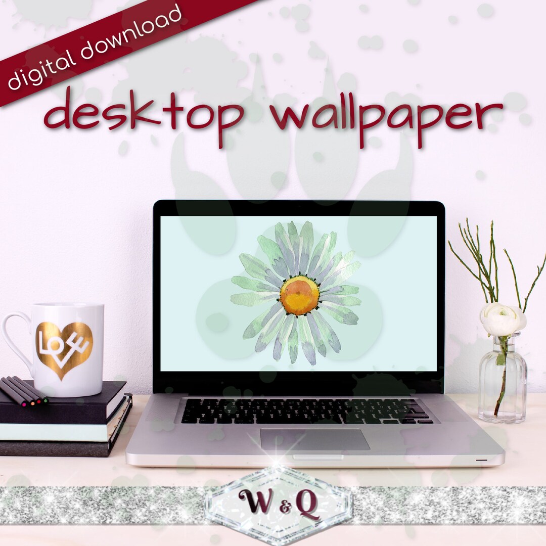 Digital Desktop Wallpaper- Daisy Themed - Etsy