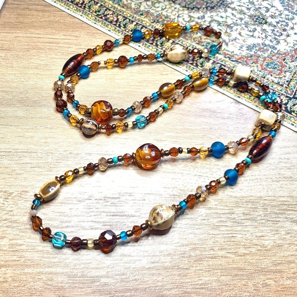 Long Beaded Necklace - Etsy