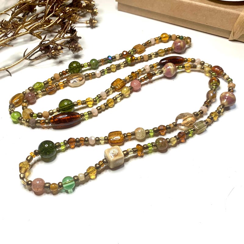 Long Beaded Necklace - Etsy
