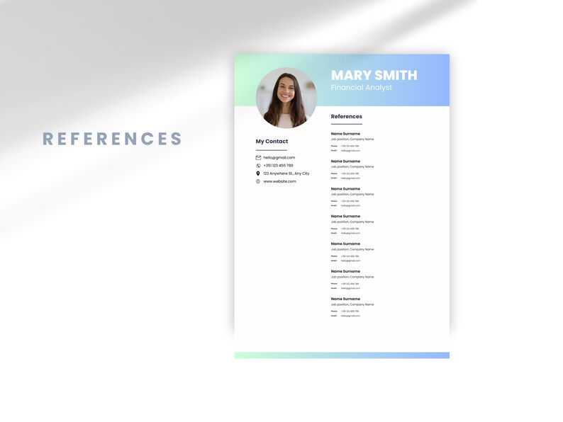 Resume Template With Photo, Professional Resume Template for Canva ...