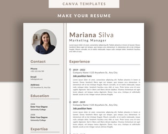 Resume Template With Photo, Professional Resume Template for Word ...