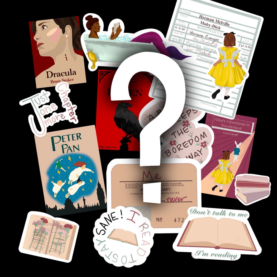 Mystery Book Bundle Set of 4 Stickers Surprise Selection - Etsy