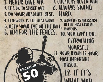 Baseball Life Lessons Sign - Etsy