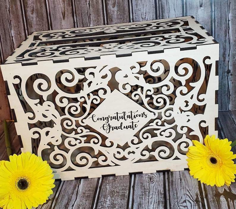 Card Box SVG Wedding Card Box Graduation Box Anniversary | Etsy