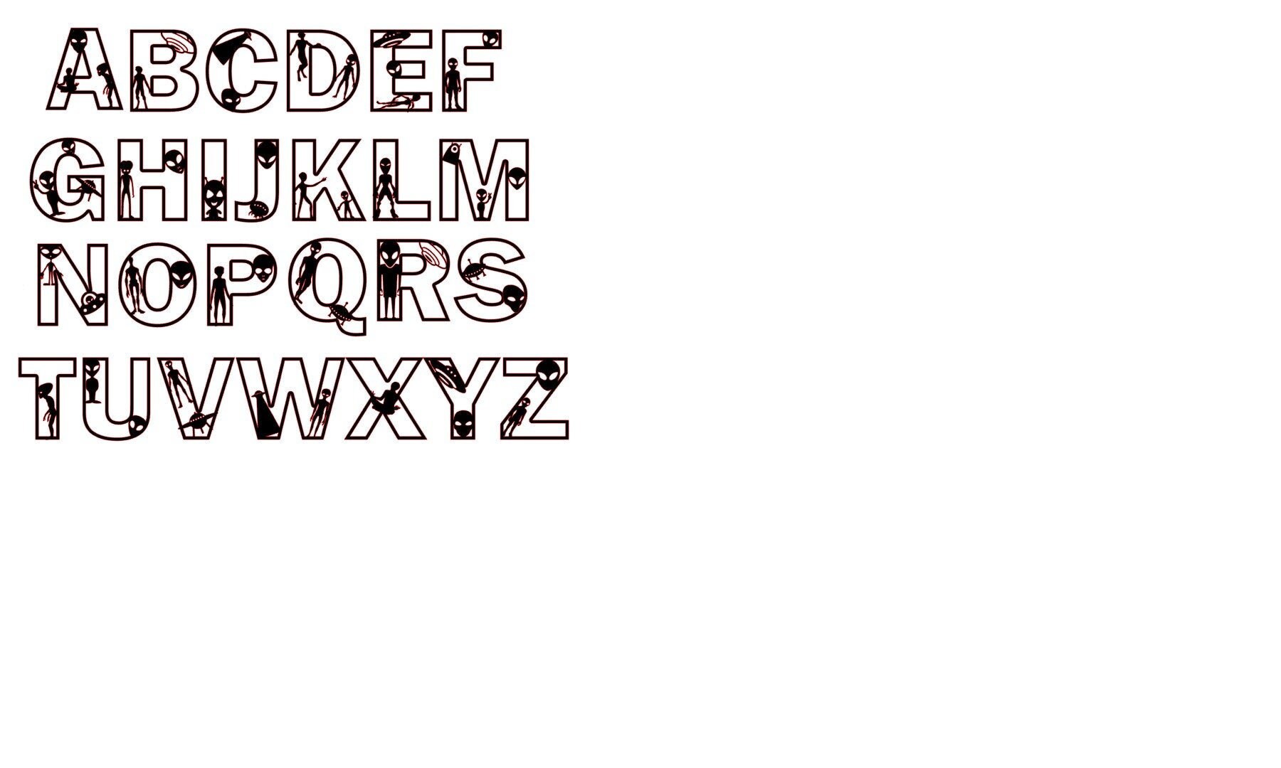 Alien/ufo Letters SVG, Wall Decor, Alien/ufo Name Sign - Etsy