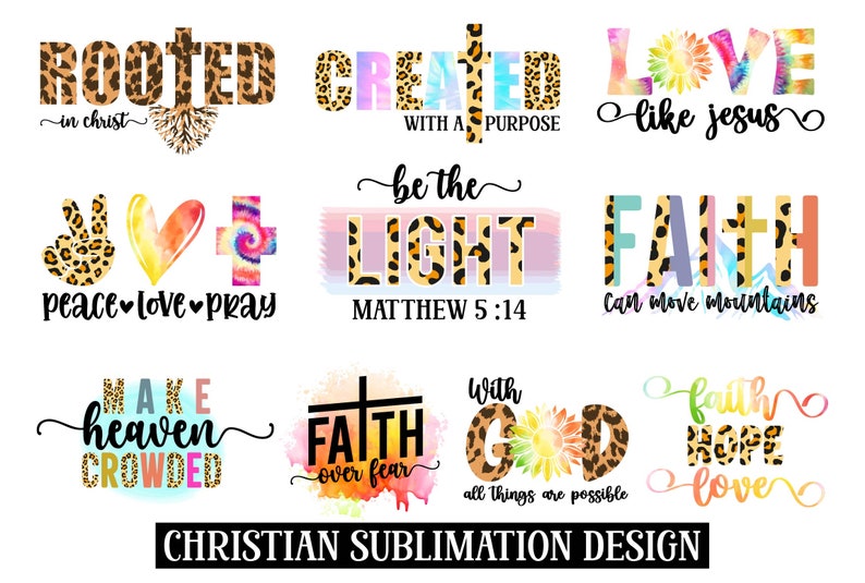Christian Sublimation Designs PNG Bundle - Etsy