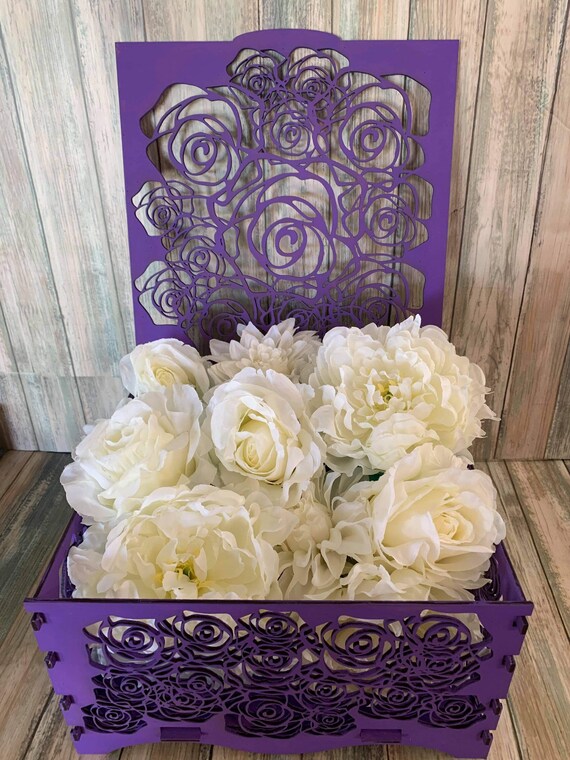 Rose Box SVG laser cut box | Etsy