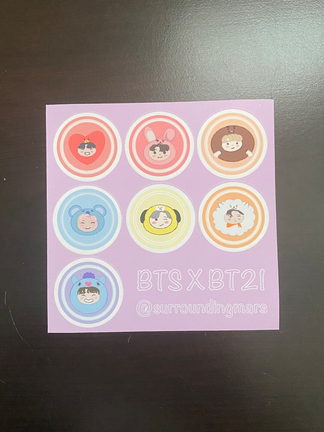 BT21 Sticker Sheet - Etsy