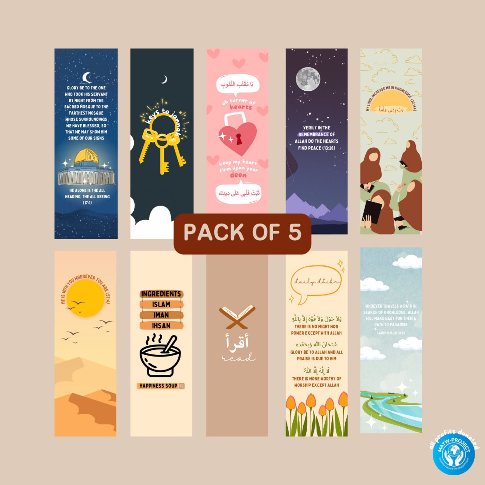 Islamic Bookmarks X5 Quran Bookmark Islamic Gift Eid Gift Ramadan Gift ...