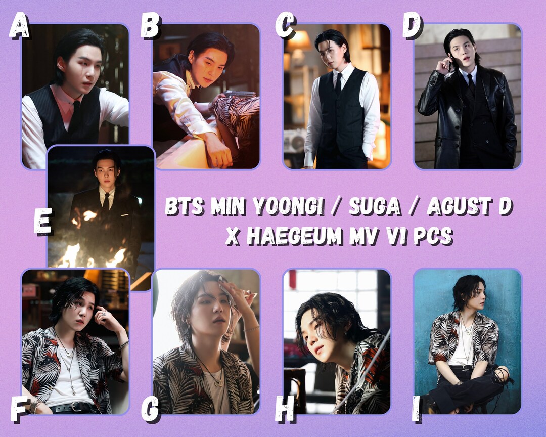 BTS Min Yoongi / SUGA / Agust D X Haegeum MV V1 Photocards - Etsy
