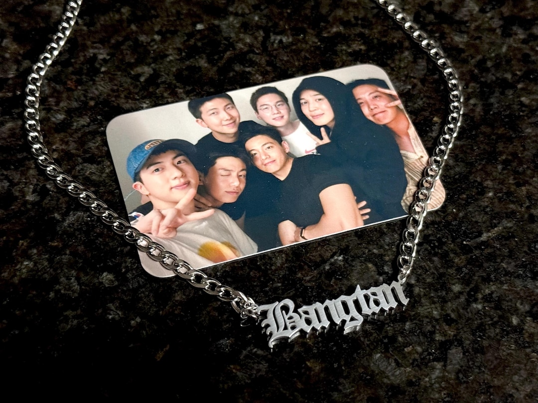 BTS OT7 Bangtan Name Plate Stainless Steel Chain Necklace - Etsy