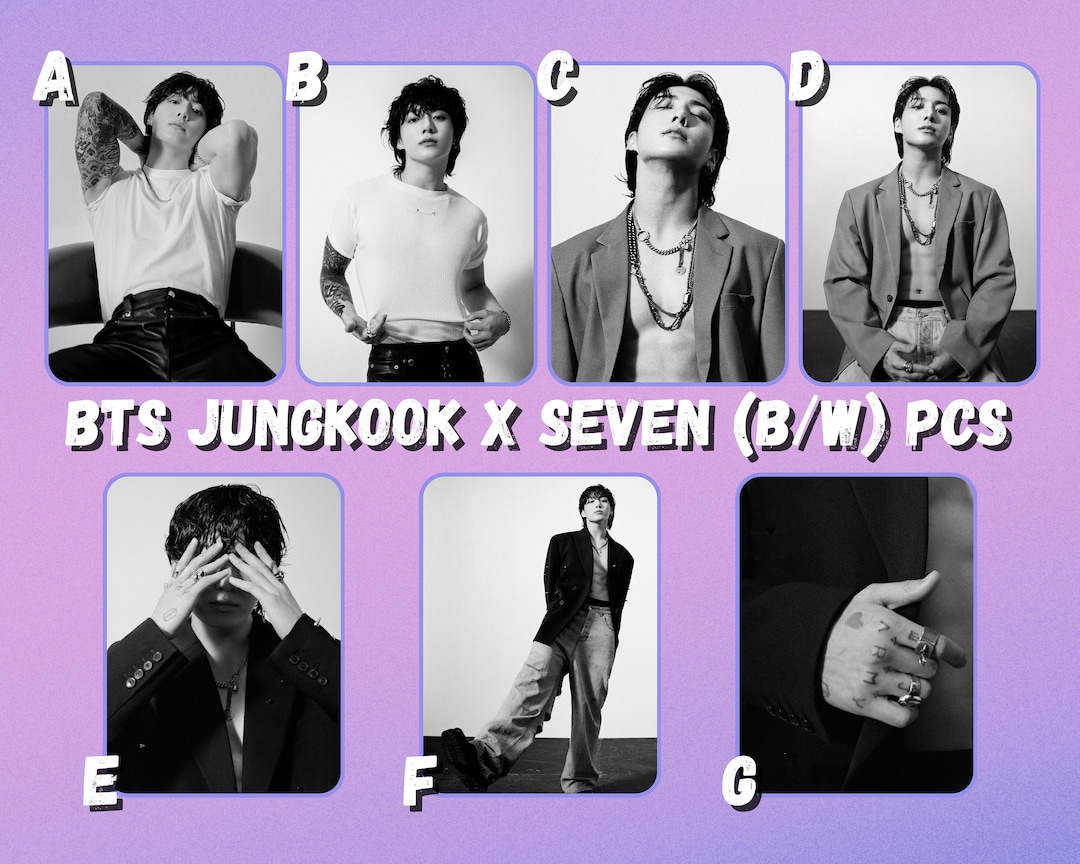 BTS Jungkook X Seven (B/W) Photocards - Etsy