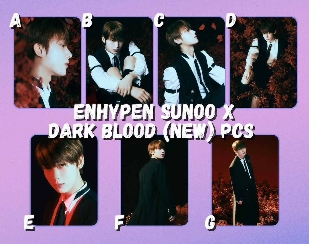 Enhypen Sunoo X Dark Blood (new) Photocards - Etsy