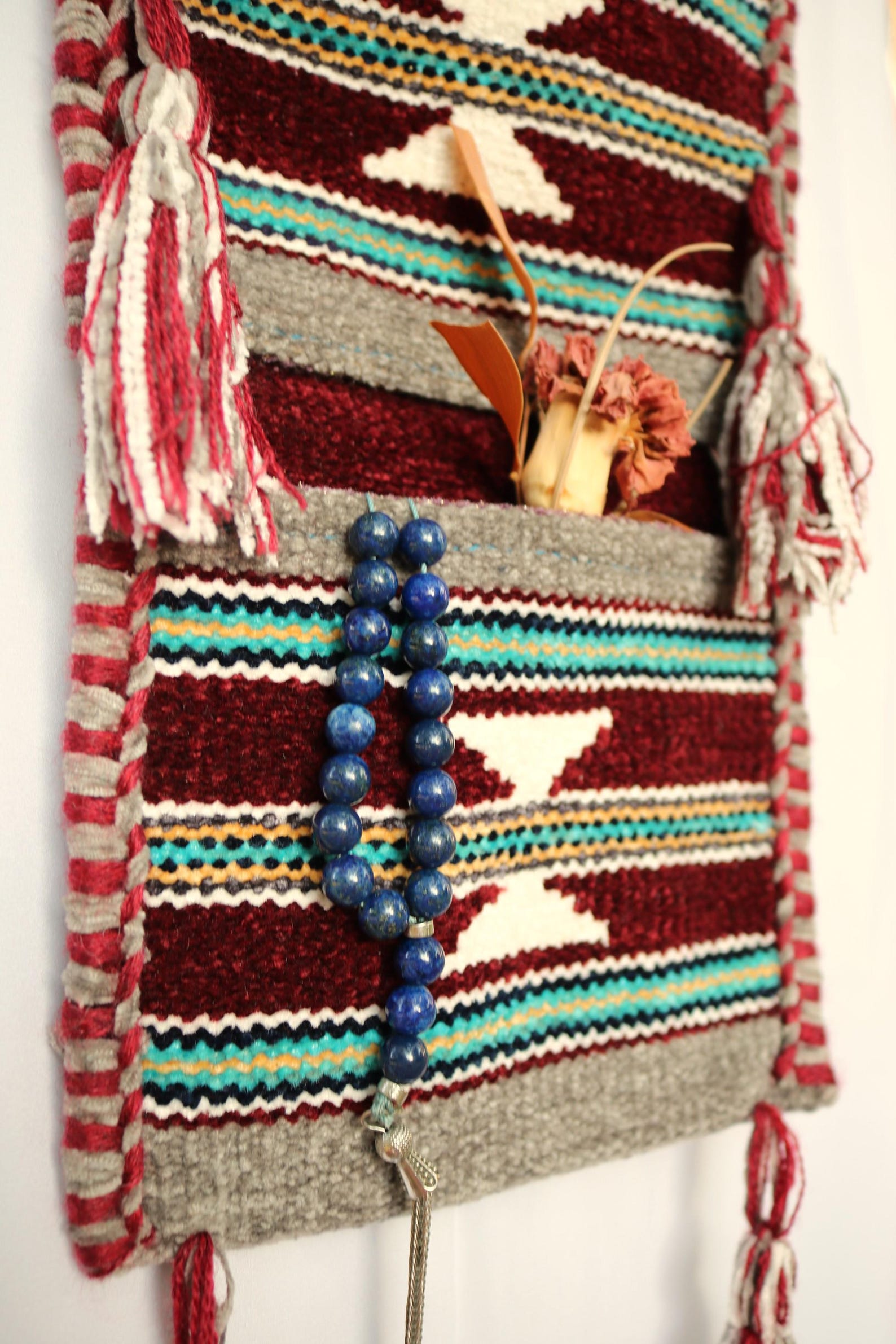 Handwoven Middle Eastern Boho Chic Wall Hanging Geometric Design With ...