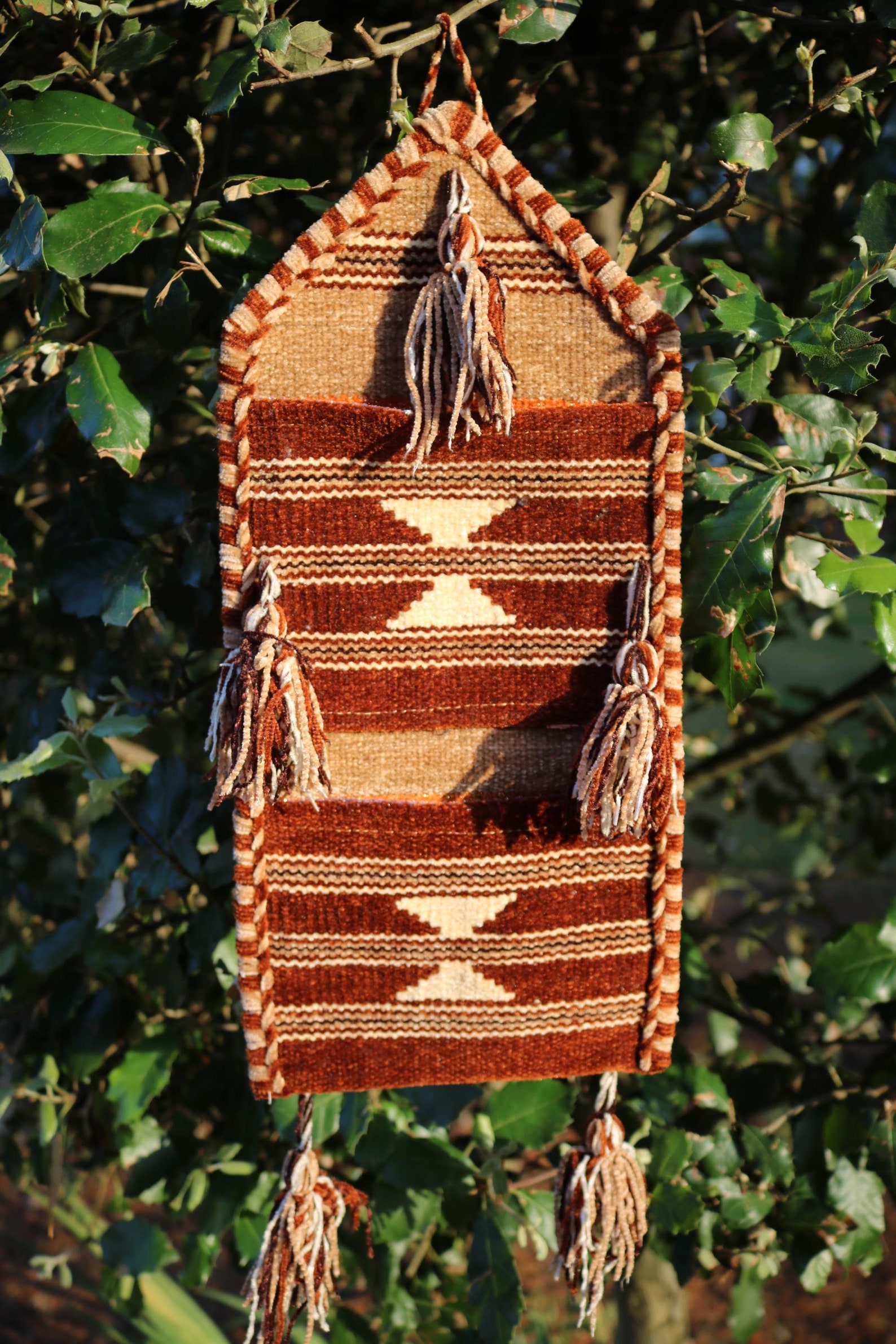 Handwoven Middle Eastern Boho Chic Wall Hanging Geometric Design With ...