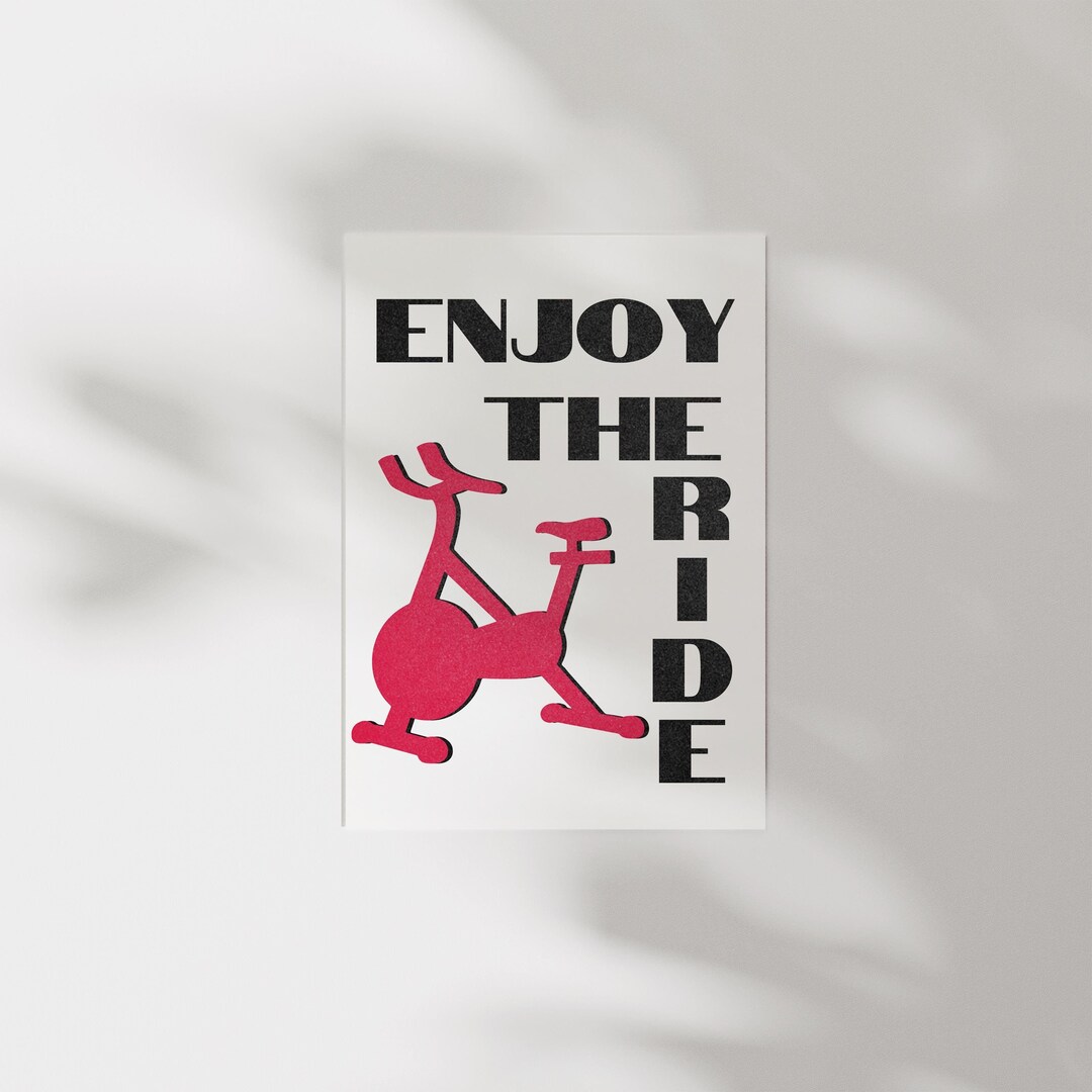 Cycling "enjoy the Ride" Poster // PRINTABLE Gym Decor, Motivational ...
