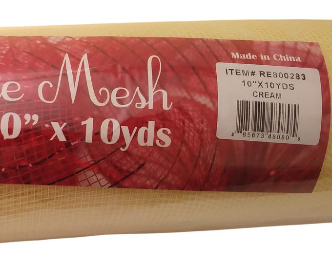10"x10yds Poly Deco Value Mesh, Cream, Wreath Embellishments, Swags ...