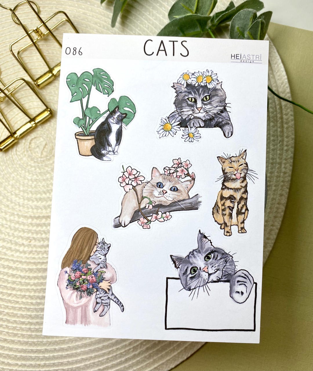 Cat Doodle Stickers Vimsical Bujo Journal - Etsy