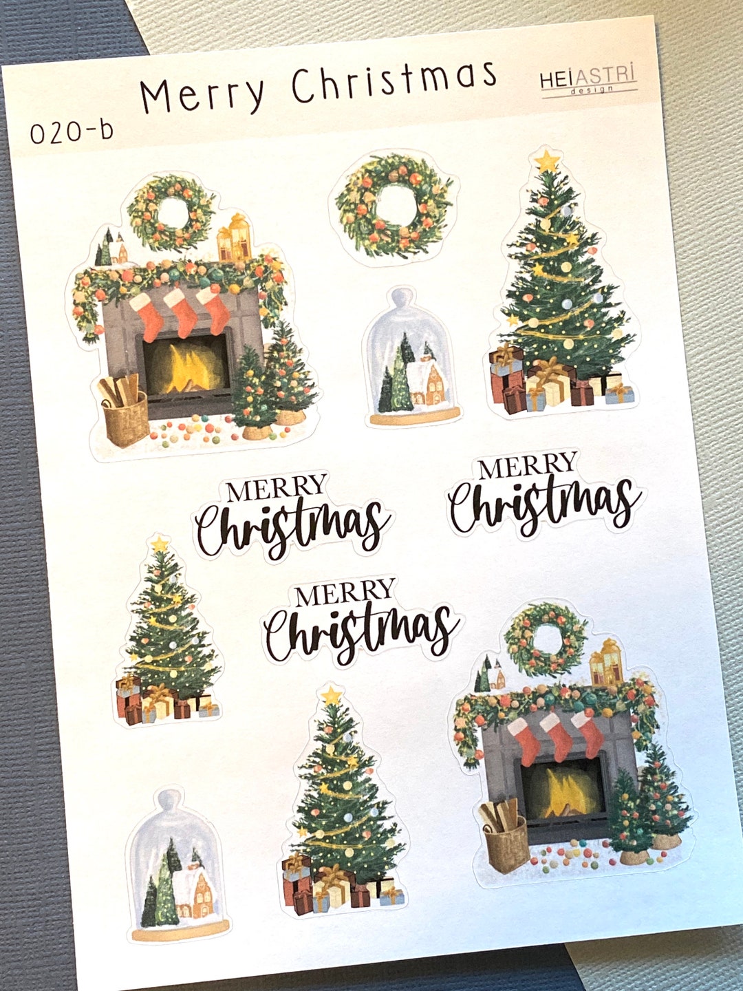 Christmas Stickers Cozy Nordic Fireplace - Etsy