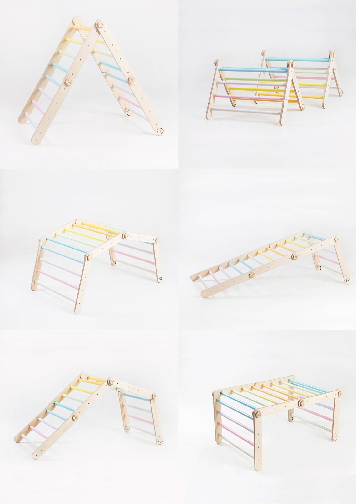 Transformable Climbing Triangle Pastel Rainbow Ladder | Etsy
