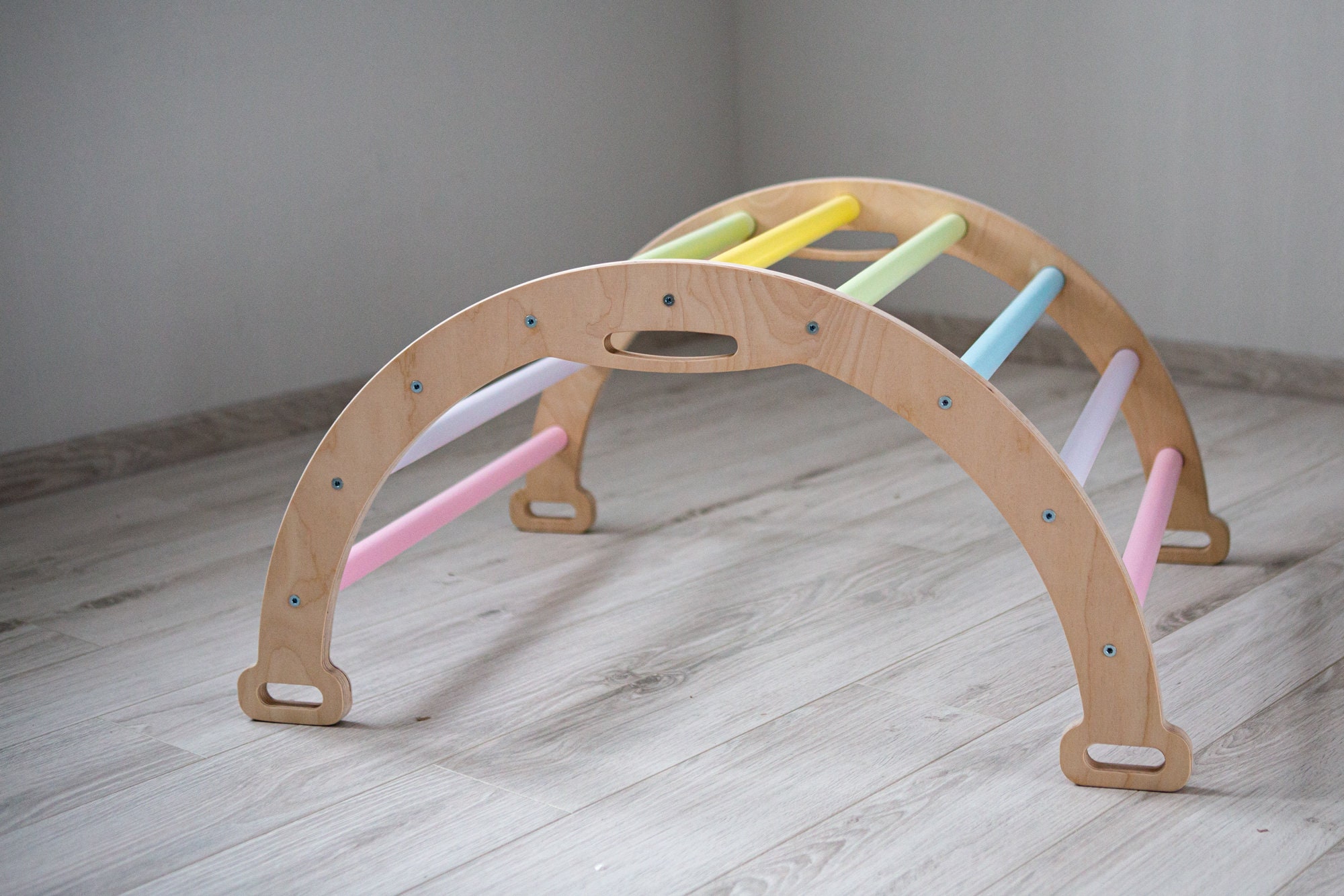 Montessori Wooden Arch Rocker With Star Pillow - Etsy