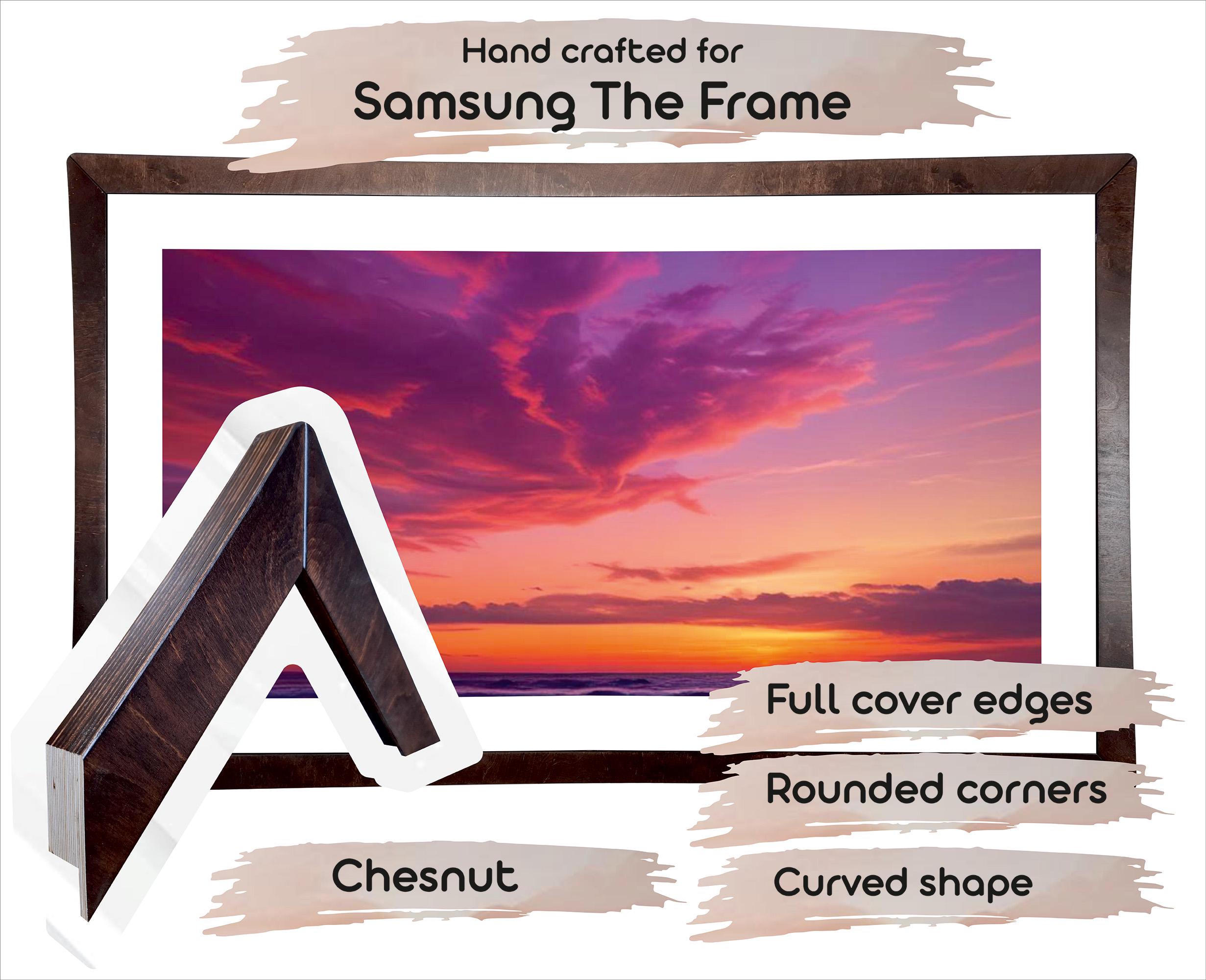 Decoration Wooden TV Frame for Samsung the Frame, TV Bezel With Rounded ...