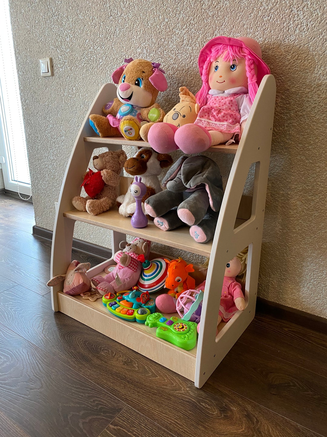White Toy Storage Shelf for Kids. Montessori Toy Shelf - Etsy
