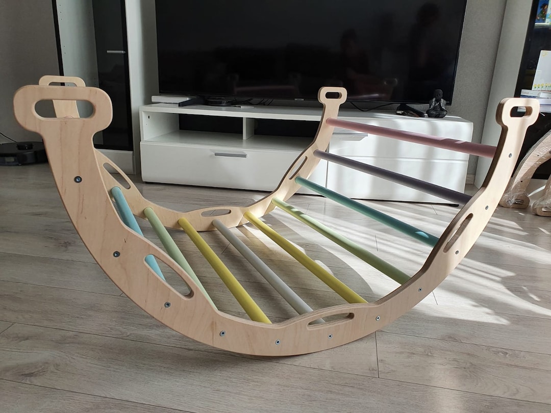 Wooden Climbing Arch, Rocker, Montessori Arc, Toddler Arch and Rocker ...
