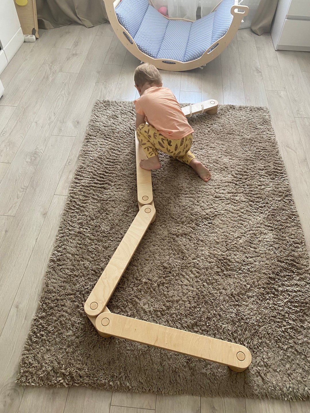 Balance Beam Set From Wood, Double Sided Balance Beam, Kids Wooden ...