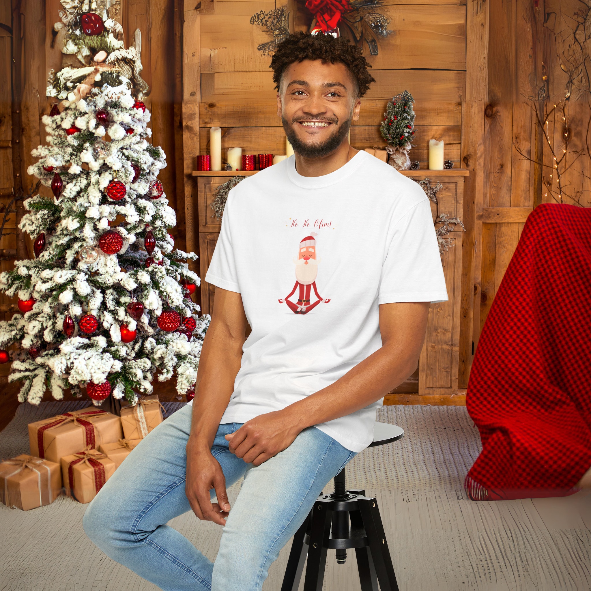 Santa Meditation Shirt/zen Claus/santa Claus Yoga Mindful Christmas T ...