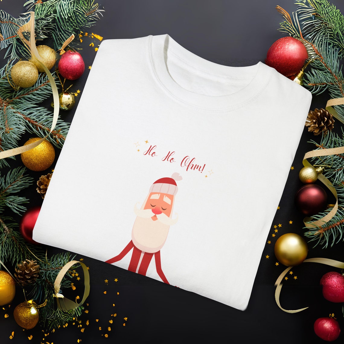 Santa Meditation Shirt/zen Claus/santa Claus Yoga Mindful Christmas T ...