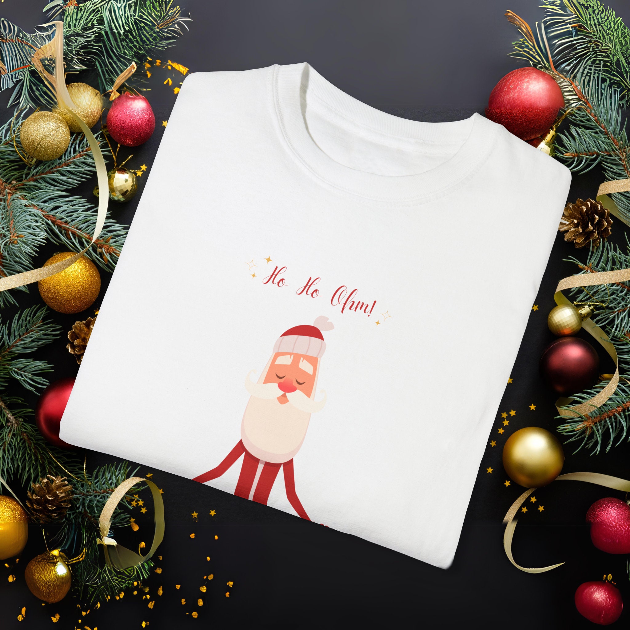 Santa Meditation Shirt/zen Claus/santa Claus Yoga Mindful Christmas T ...