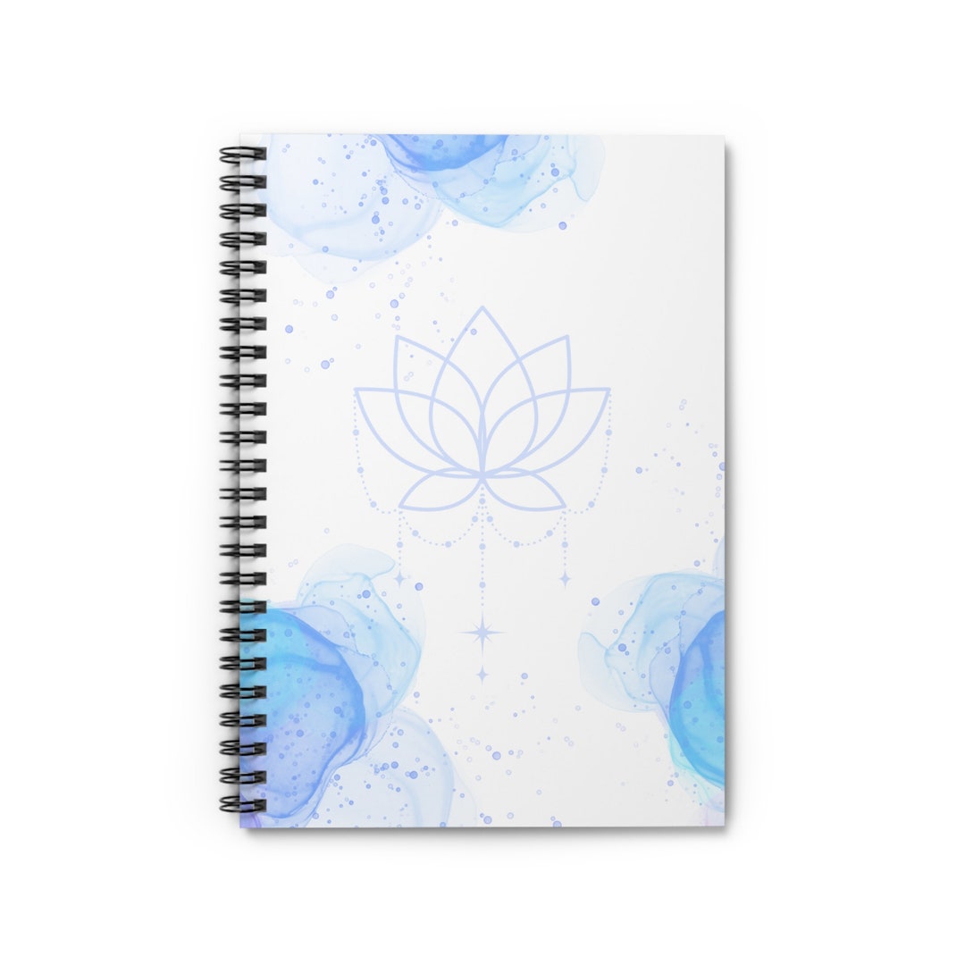 Blue Lotus Spiral Notebook/unique Blue Lotus Flower Ruled Line - Etsy