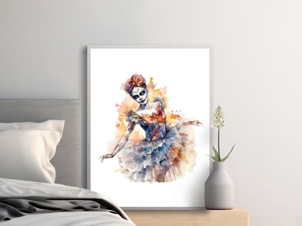 Dancing Skeletons Watercolor Clipart Halloween PNG Clipart - Etsy