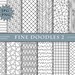 Fine Doodles 2, Black & White Hand Drawn Doodles, PNG Digital Paper ...