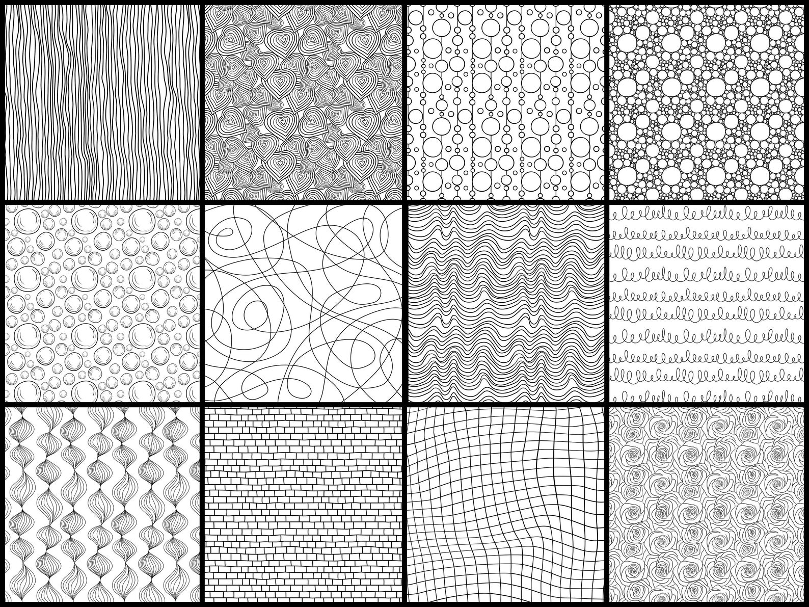 Digital Papers, Black & White Digital Paper, Hand Drawn Digital ...