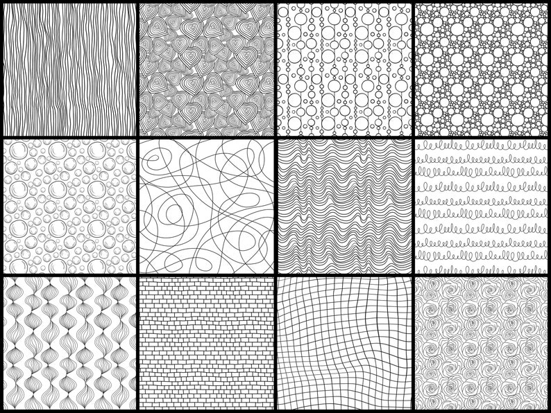 Digital Papers, Black & White Digital Paper, Hand Drawn Digital ...