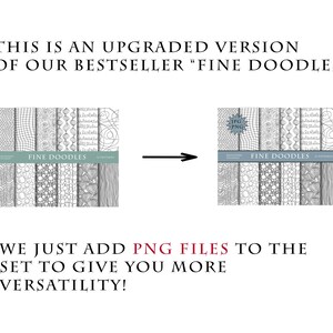 Black & White Hand Drawn Doodles Digital Patterns PNG, Hand Drawn ...
