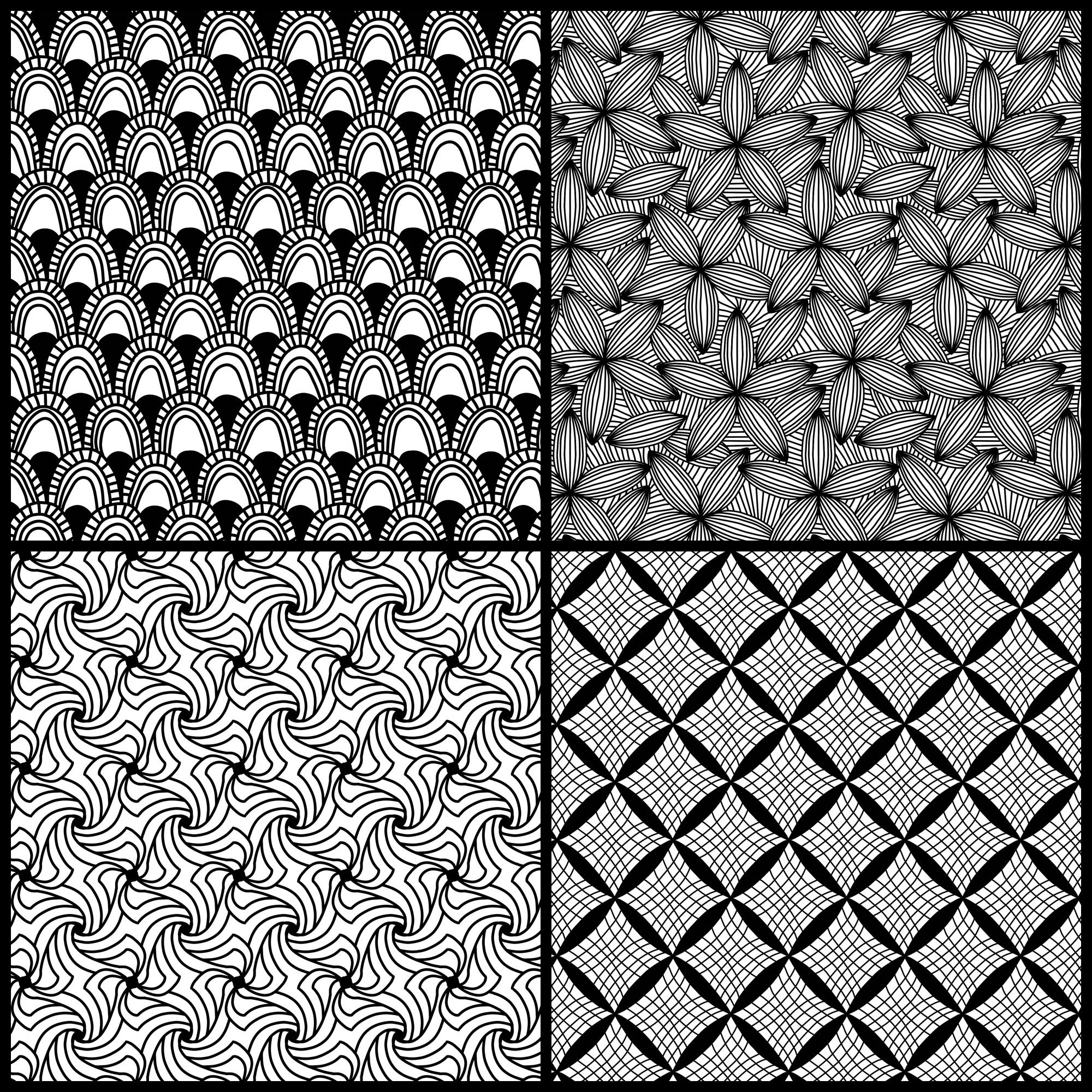 Digital Papers, Black & White Digital Paper, Hand Drawn Digital ...