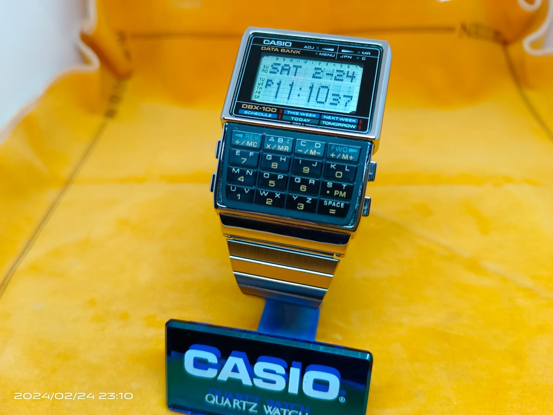 Vintage CASIO 1987 Rare Data Bank 100 Calculator 261 DBX-100 Alarm ...