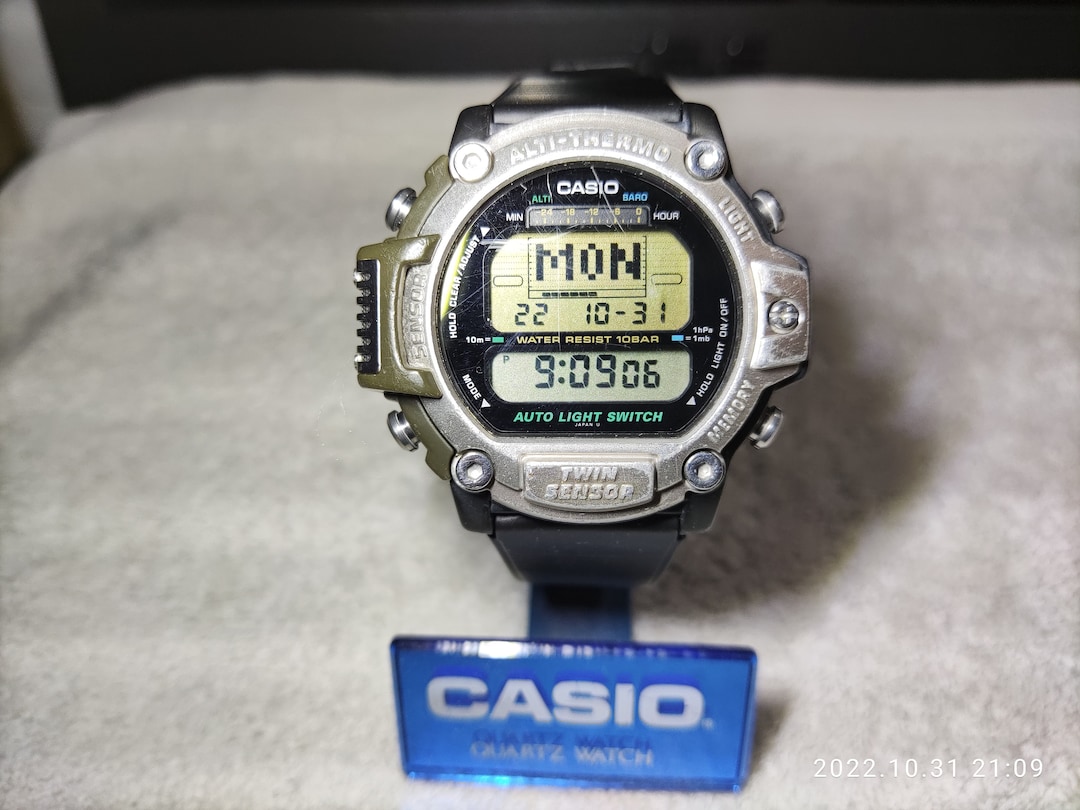 Vintage Casio 1990 Diver 100m Alti- Baro Twin Sensor (1406) PRT-30 Nice ...