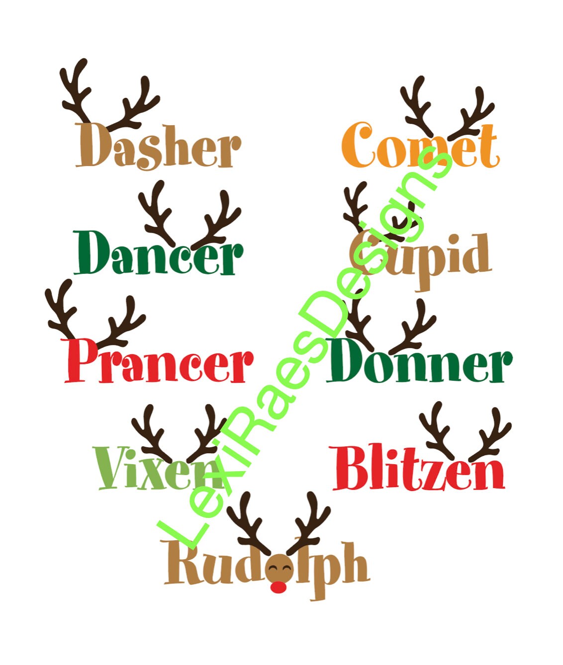 Santa's 9 Reindeer SVG - Etsy