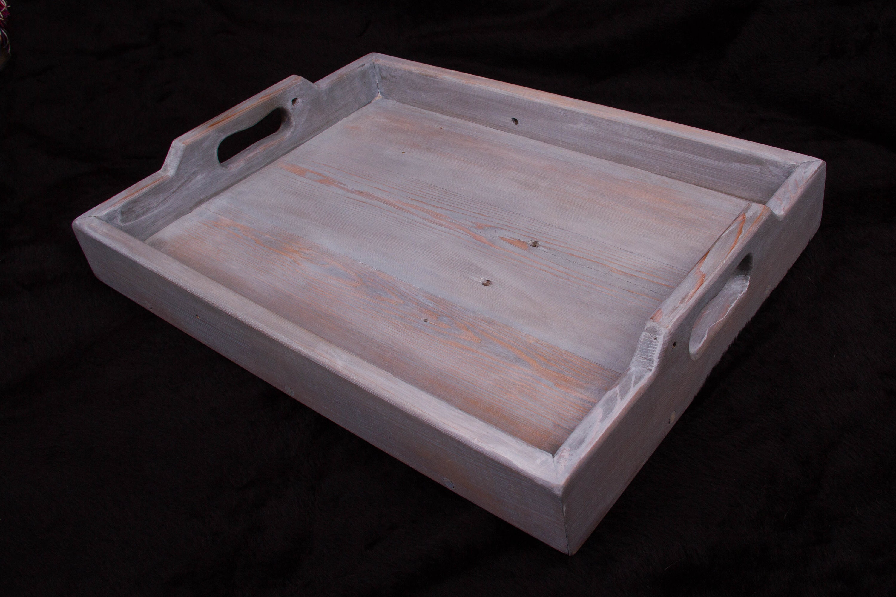 Reclaimed Cedar Wooden Tray with Weathered Gray Finish - Etsy.de