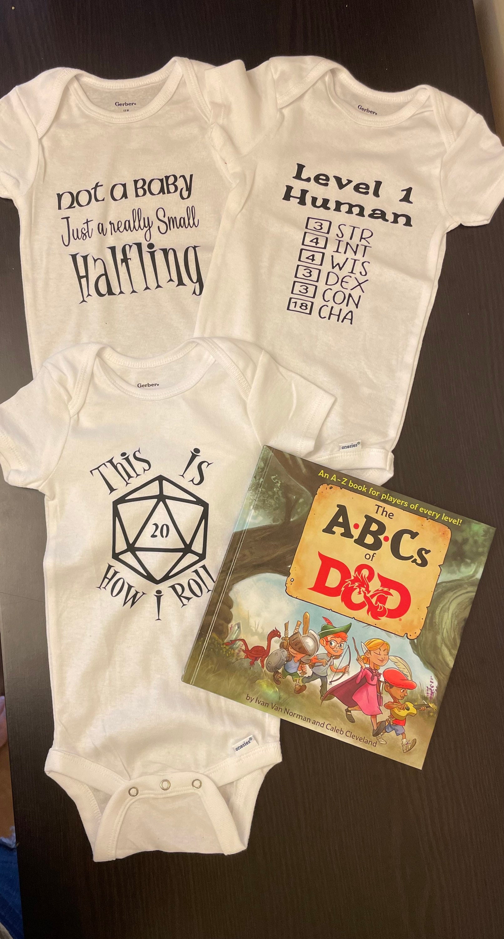 3 Pack DND Baby Onesies | Gamer | Dungeon & Dragons | ABC of D+D - Etsy