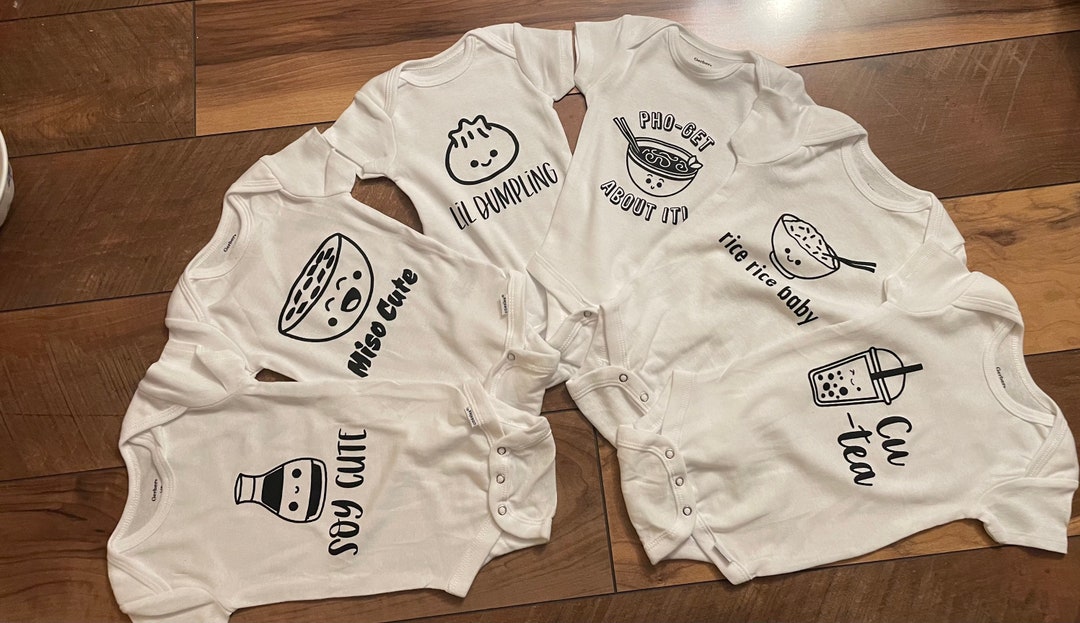 6 Pack Asian Food Inspired Onesies! | Mini Foodie | Baby Shower Gift ...