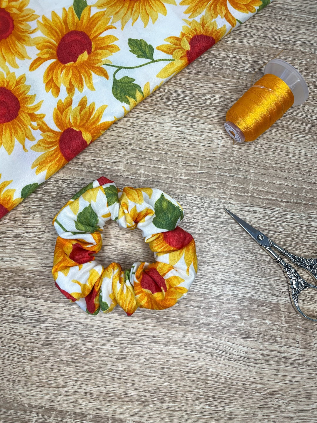 Sunflower Scrunchie Floral Scrunchies Flower Scrunchie - Etsy