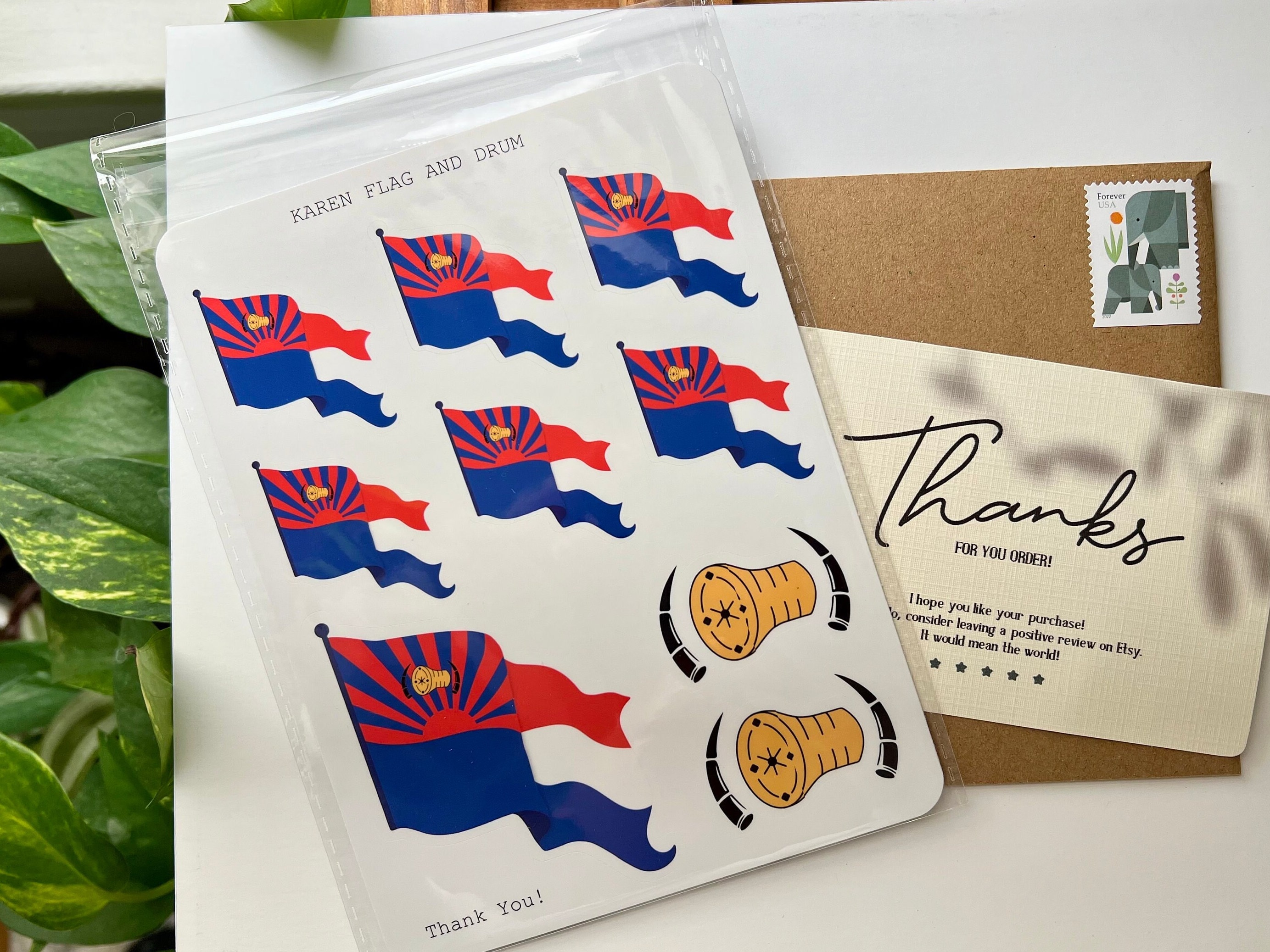 Karen Flag and Drum Vinyl Sticker Decal, Laptop, Water Bottle, Water ...